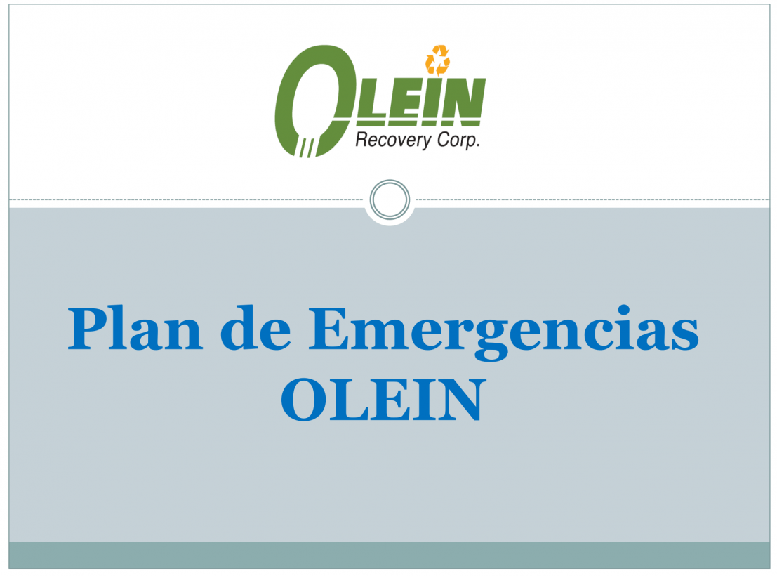 CN-24 EMERGENCY RESPONSE PLAN – Olein Training Management Portal